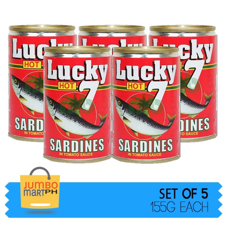 LUCKY 7 SARDINES HOT IN TOMATO SAUCE 155G / SET OF 5 | Lazada PH
