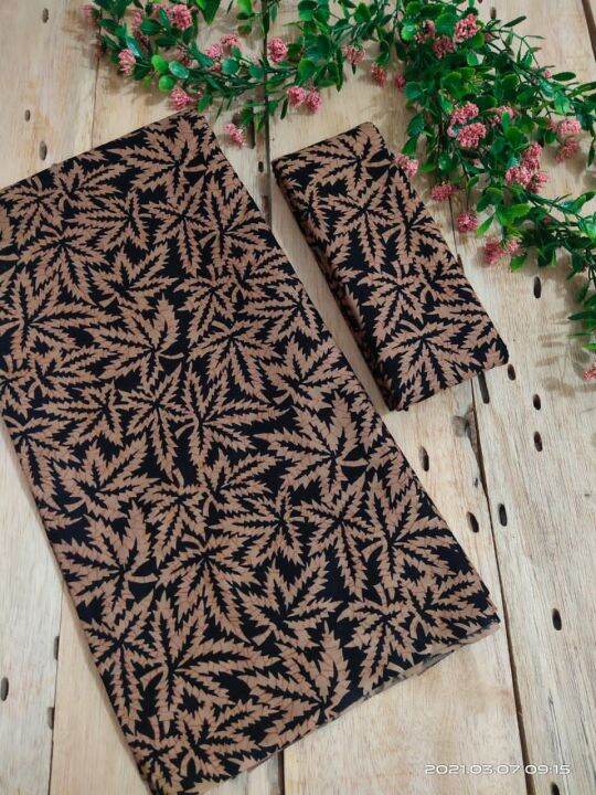Kain Batik Printing Halus Motif Daun Ganja Kain Meteran Bagus Buat ...