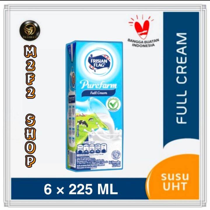 Susu Bendera Frisian Flag Purefarm Full Cream Kotak UHT - 225 ml (Kemasan 6 Pcs) | Lazada Indonesia
