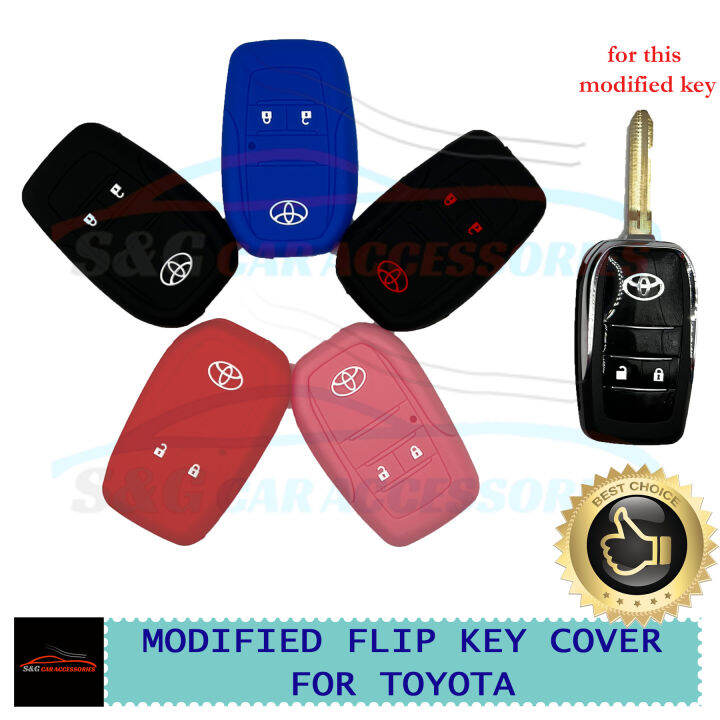 Modified Flip Key Silicone Key Cover For Toyota Vios 2nd gen, Toyota ...