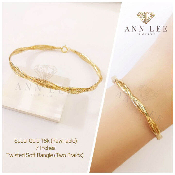 Pawnable Saudi Gold 18k Twisted Soft Bangle (2 or 3 Braids) | Lazada PH