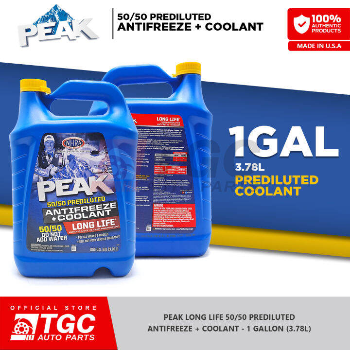 Peak Long Life Coolant 50/50 Prediluted Antifreeze Coolant Ready to use No add water ( Yellow ...