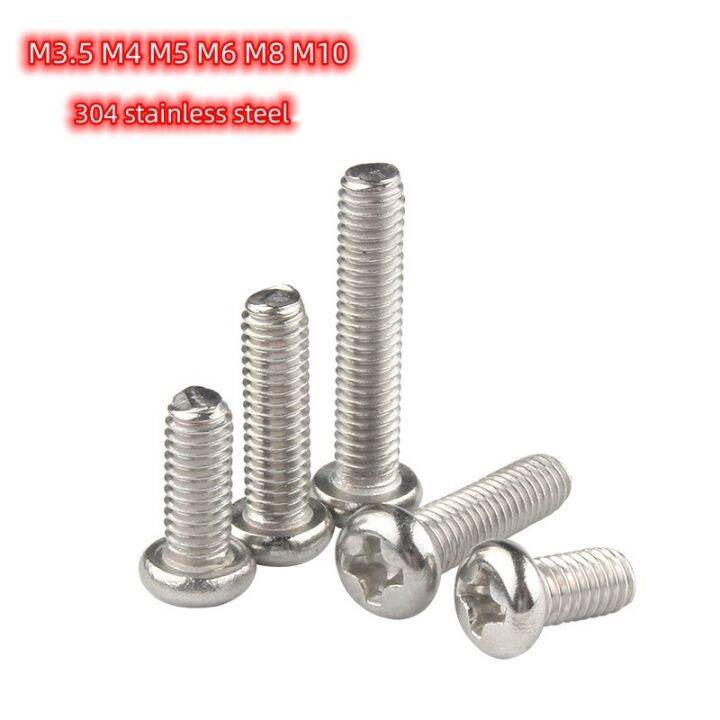 {Screw sale} M3.5 M10 304 Stainless steel Cross Round Phillips Pan Head ...