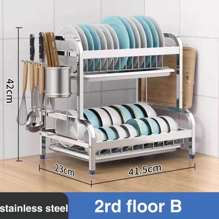 spices rock 〽️COD〽️ Steel Drainer Drying Rack Kitchen Countertop Plate ...