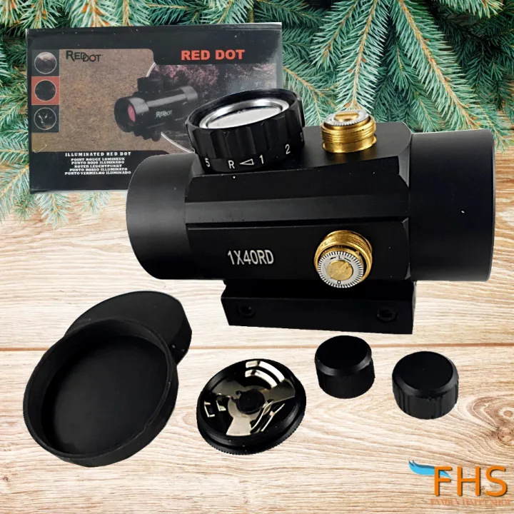 กล้องเรดดอท1x40RD SIGHT Pointer Red/Green Dot เรดดอท ไฟ 2 สี ขาจับราง 1 ...