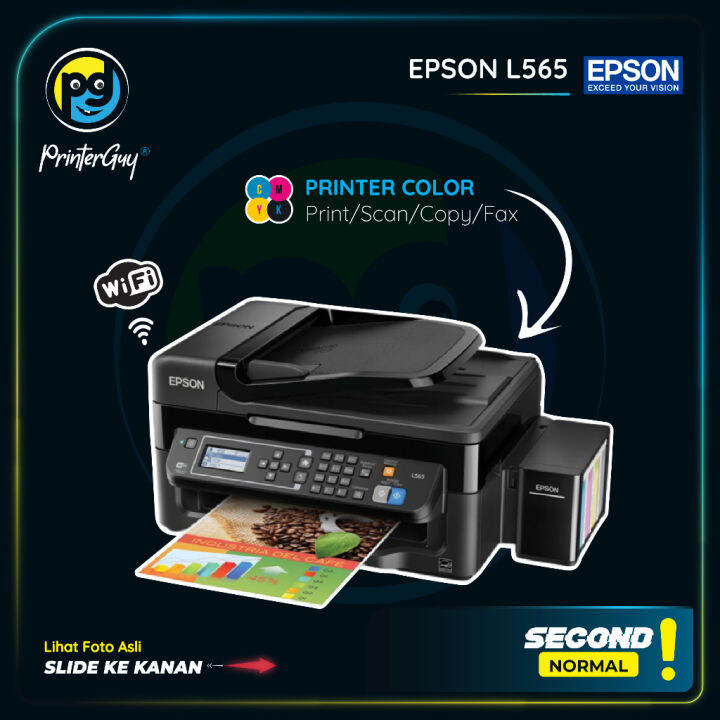 Printer Warna EPSON L565 Print Scan Copy Color – WIFI ADF tray | Lazada ...