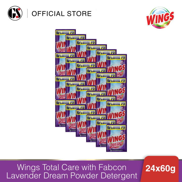 Wings Total Care with Fabcon Lavender Dream Powder Detergent 57g ...