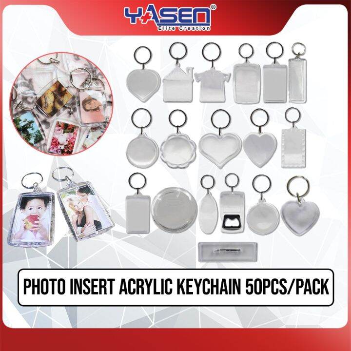 Acrylic Keychain Photo Insert Frame Personalize DIY Keychain (50pcs ...