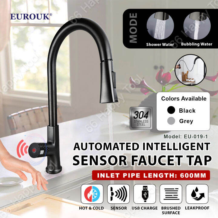 Automatic Intelligent Sensor Faucet Kitchen Auto-Off Sink Tap USB ...