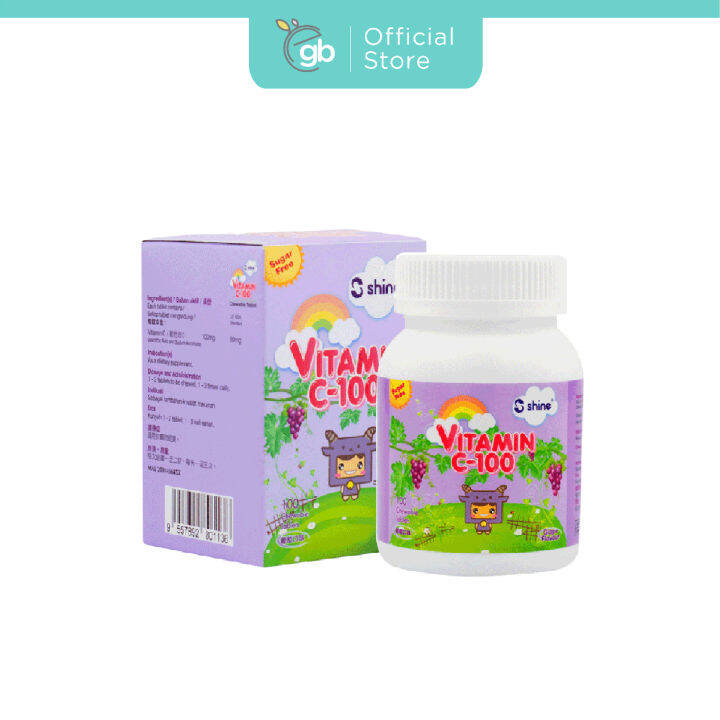 Shine Vitamin C-100 Chewable Tablet Grape Flavour 100's | Lazada