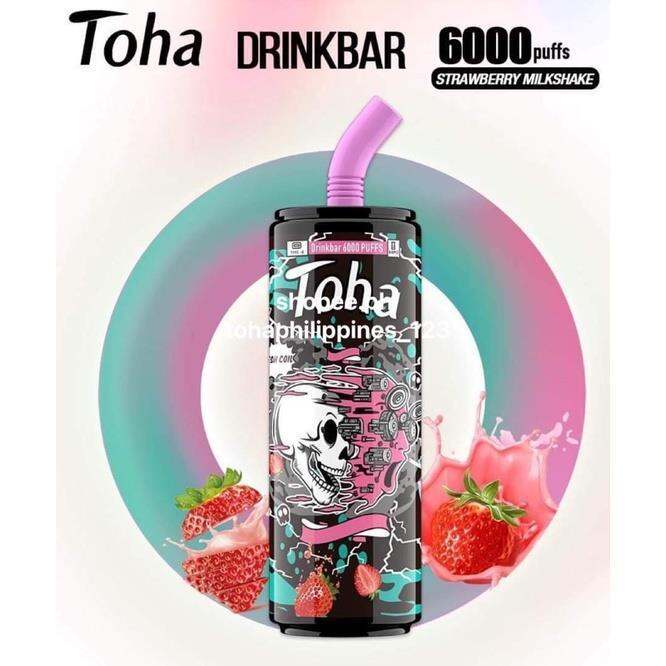 HOT Straw Milkshake Toha Drinkbar 6000 puffs rechargeble pods | Lazada PH