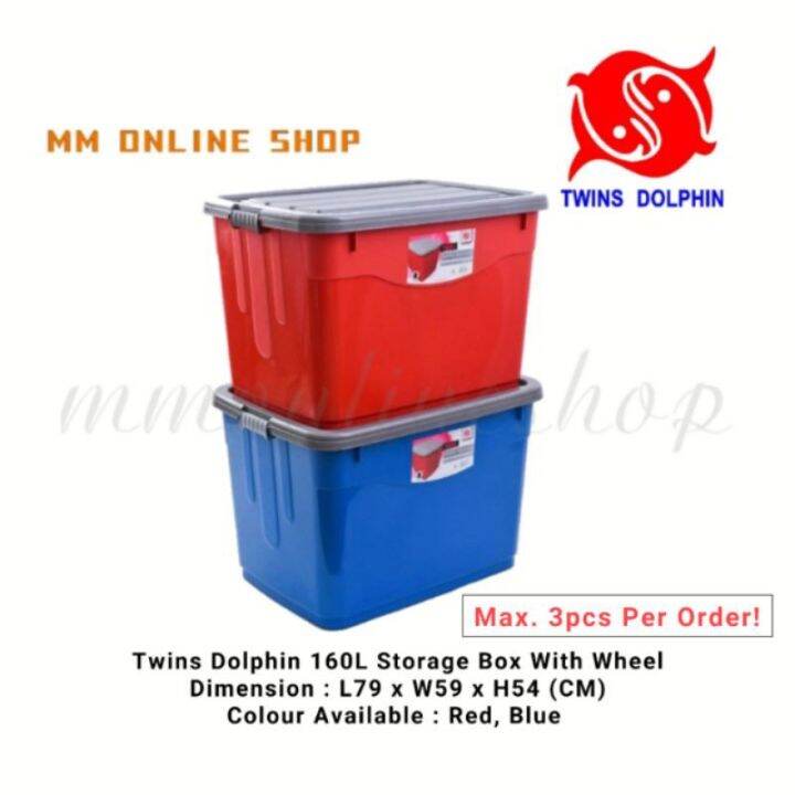 Twins Dolphin 160L Storage Box With Wheel 3478 | Lazada