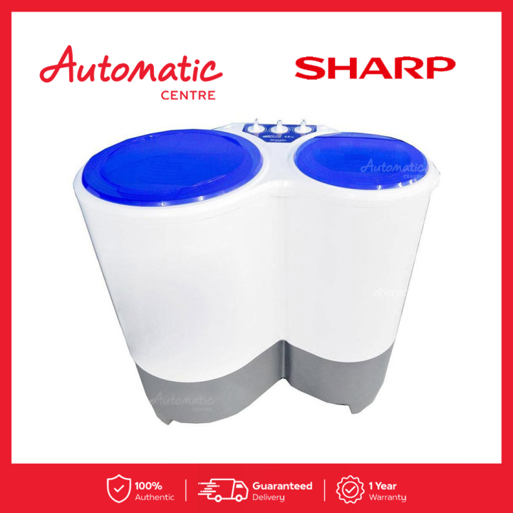 Sharp ES-7535T 7.5kg Twin Tub All Plastic Body Washing Machine with Rat ...