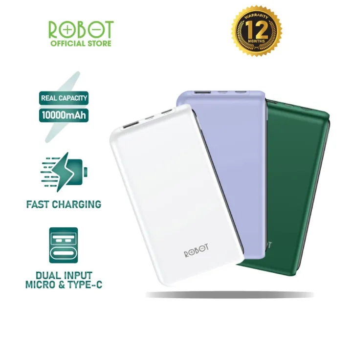 ROBOT Power Bank Real 10000mAh/20000mAh/30000mAh powerbank original ...