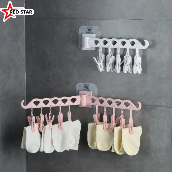 Wall hanger socks underwear multifunctional shelf plastic drying rack | Lazada PH
