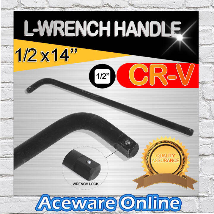 1/2" X 350MM BLACK L-HANDLE AUTOMOTIVE BLACK IMPACT L-HANDLE L-SHAPED ...