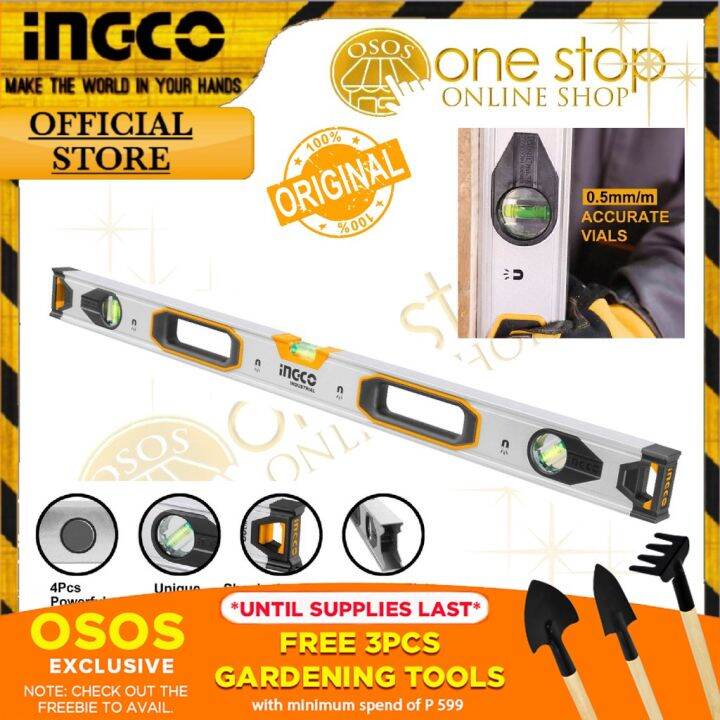 Ingco Spirit Level Bar w/ Powerful Magnets 100 cm HSL38100M •OSOS ...