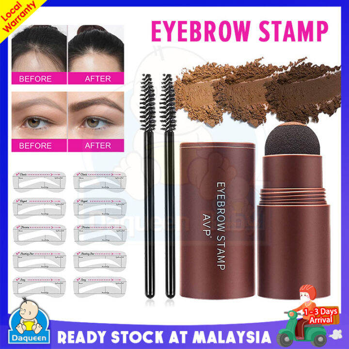 Eyebrow Stamp Shaping Kit One Step Brow Powder Stamp Makeup With 10 ...