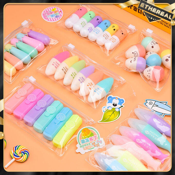6Pcs/Pack Mini Highlighter Pens Set Cute Highlighters Lovely Cartoon ...
