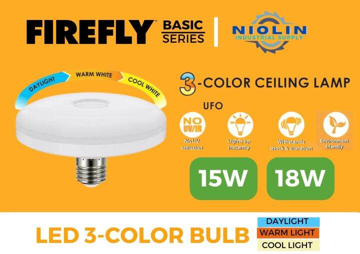 FIREFLY Tri - Color UFO LED Bulb | Lazada PH