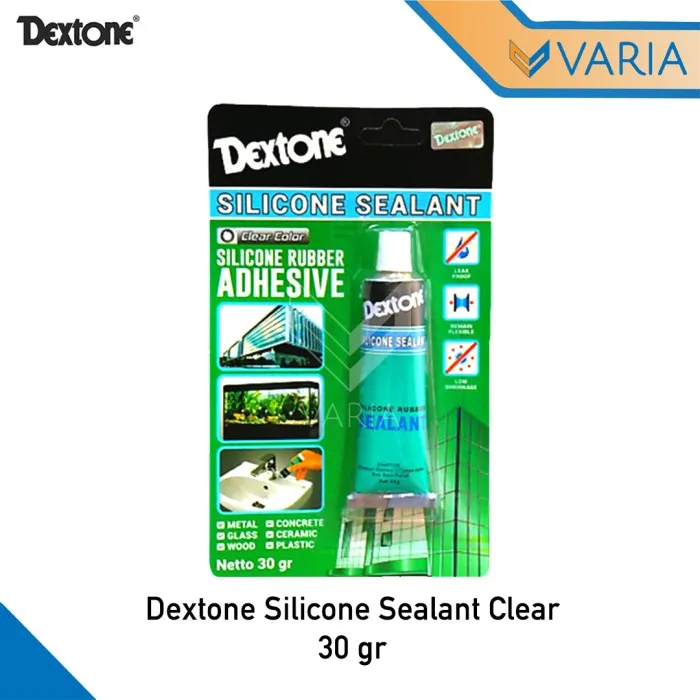Dextone Silicone Sealant 30 gr Clear Lem Kaca Rubber Adhesive Bening ...