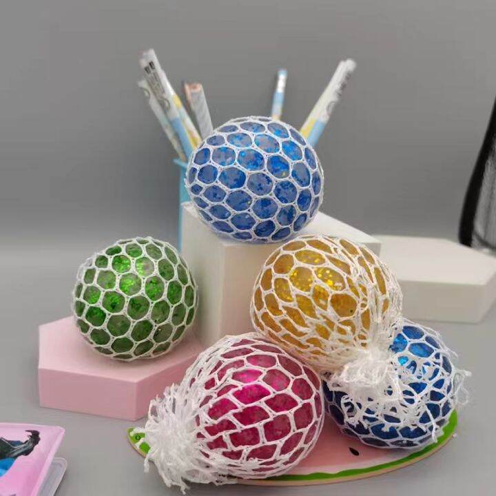 Jtan 6cm Anti Stress Squishy Mesh Glitter Ball Lazada Ph 