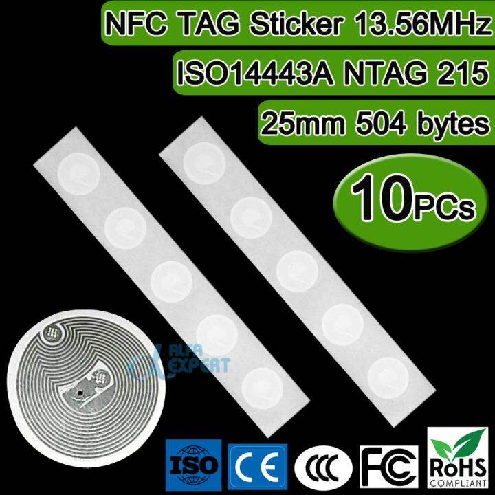 ฉลากสติกเกอร์ NFC ขนาด 25mm 10PCs/Lot NFC TAG Sticker 13.56MHz ...