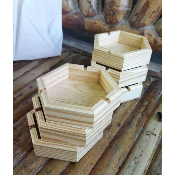 ASBAK KAYU/ASBAK HEXAGON | Lazada Indonesia