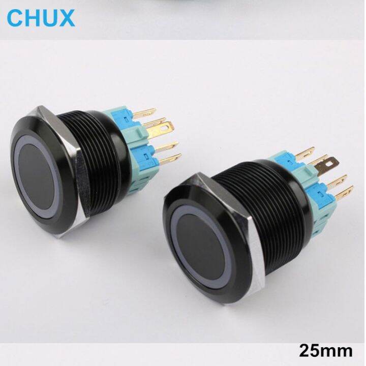 25mm Metal Push button Switch Self locking Momentary Oxide Alloy 3V 5V ...