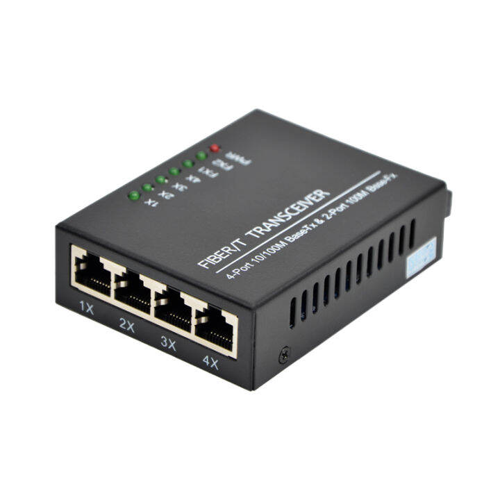 10100M Mini 2 Fiber & 4 RJ45 Ethernet switch Convert 20KM Fiber Optical ...