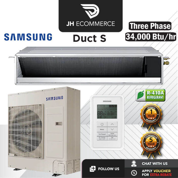 Samsung 34,000 Btu/hr Inverter R410a Ceiling Ducted Air Conditioner ...
