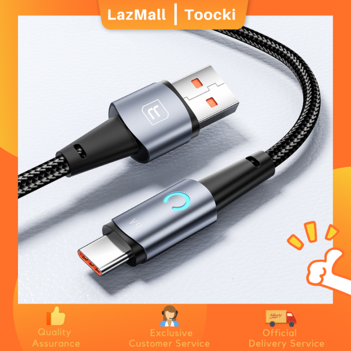 Toocki LED USB C เคเบิ้ล66วัตต์6A ค่าใช้จ่ายได้อย่างรวดเร็วสุด USB Type C เคเบิ้ลสำหรับหัว ...