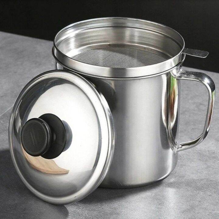 SARINGAN MINYAK GORENG 1.2 LITER STAINLESS OIL POT FILTER JUMBO BESAR ...