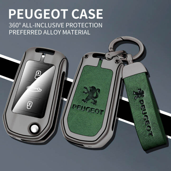 สังกะสีอัลลอย Key Fob Shell สำหรับ Peugeot 208 107 206 306 307 308 2008 ...