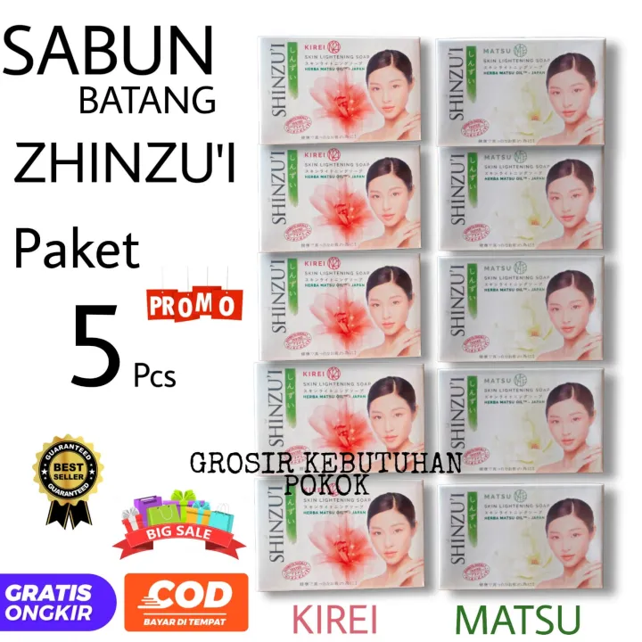 PAKET 5 pcs SHINZUI Sabun Batang Skin Lightening Bar Soap matsu kirei 80 gr promo | Lazada Indonesia