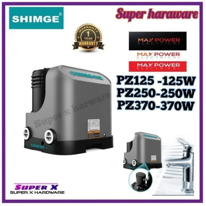 SHIMGE Automatic Self Priming Pump Water Pump PZ125 /PZ250/PZ370/ FULLY ...
