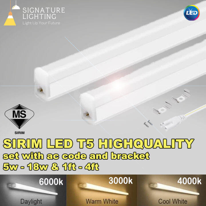 Led T5 Tube Light Set [ SIRIM ] 3 Pin Come with Ac code and Bracket Set ...