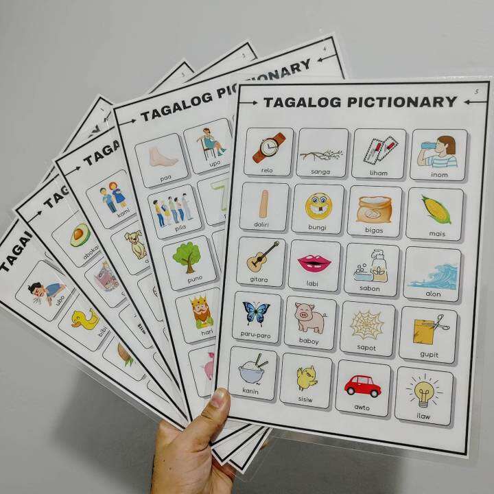100 Pangungusap Tagalog reading practice, Tagalog Pictionary- laminated bundle charts | Lazada PH