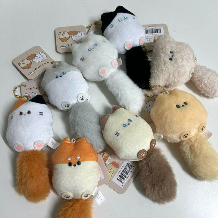 (พร้อมส่ง) พวงกุญแจตุ๊กตา บีบแล้วมีเสียงปี๊บๆ Fluffy Pukyu 🐱🐶 แบรนด์ ...