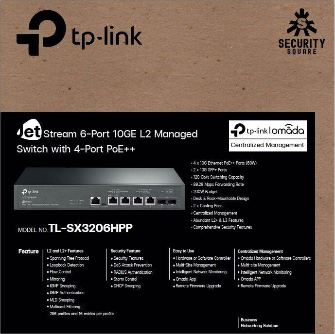 TP-Link JetStream TL-SX3206HPP 4-Port PoE++ Compliant 10G Managed ...