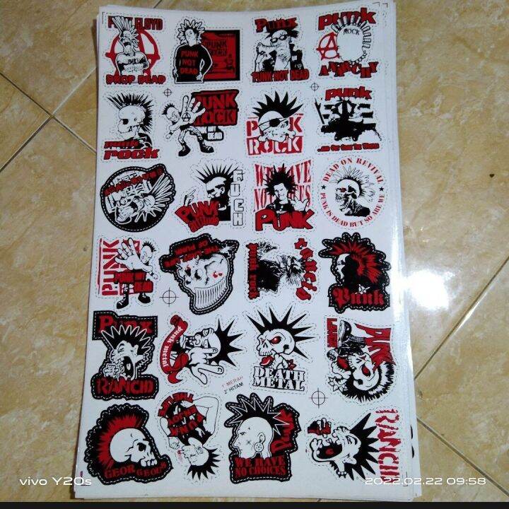 Stiker lembaran ukuran 26x42cm Punk Rock | Lazada Indonesia