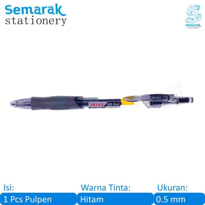 Joyko Q3 Gel GP-265NT Needle Tip Pulpen Jel Cetek Lancip Mata Pena Jarum 0.5 - Hitam | Lazada ...