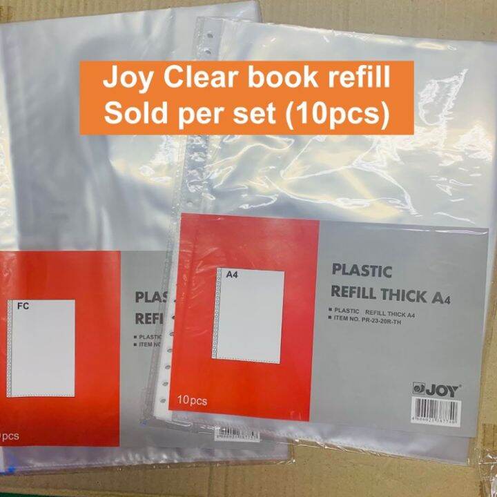 JOY Clear Book Plastic REFILL Thick SOLD PER SET OF 10pcs (LONG/A4 ...