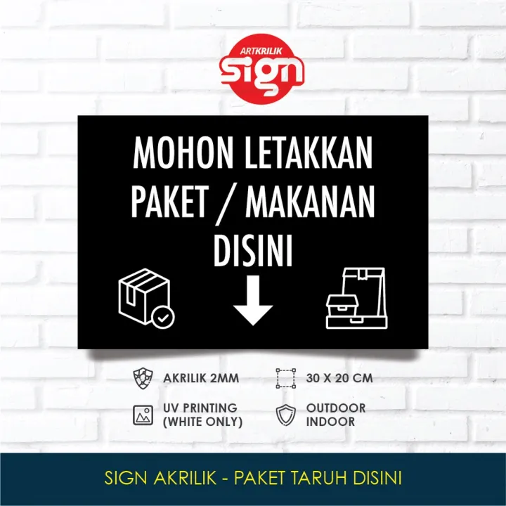 Sign Paket Taruh Disini Sign Kurir Antar Barang Sign Board Akrilik ...