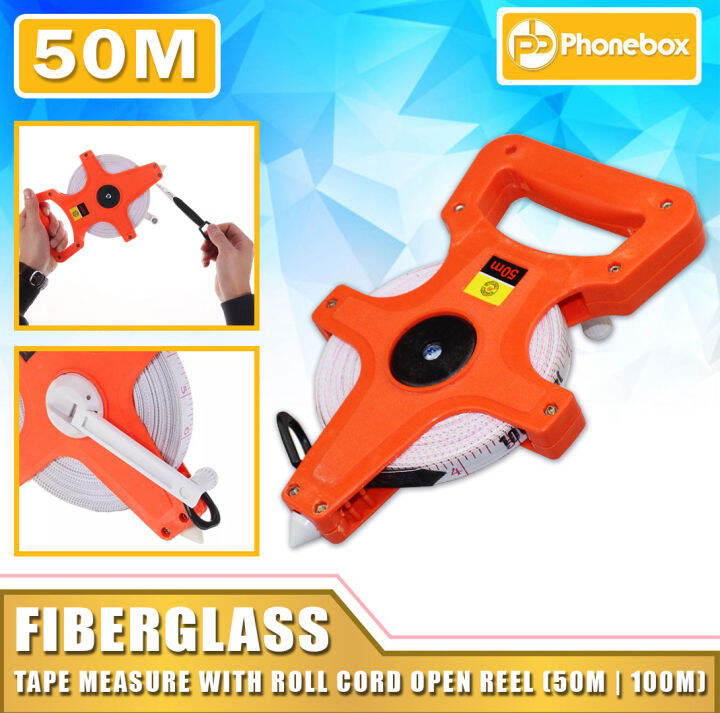 PHONEBOX 50M | 100M Tape Measure Fiber Glass High Quality Heavy Duty ...