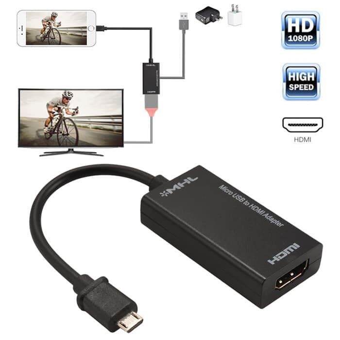 Kabel Micro USB to HDMI Adapter Konektor Konverter Sambungan Mikro TV ...