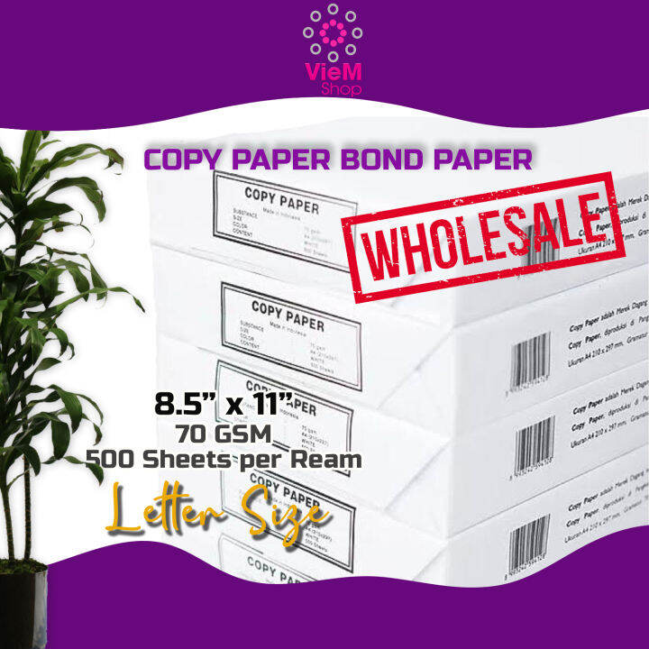 SHORT BOND PAPER LETTER SIZE BONDPAPER 8.5" x 11" Substance 20/70 GSM ...
