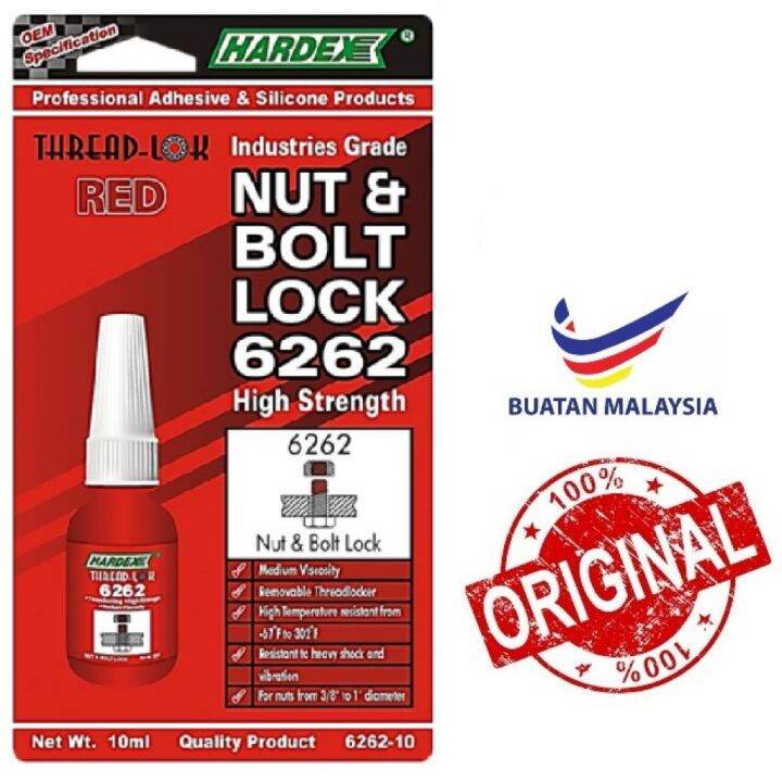 Hardex Nut And Bolt Thread Lock 10ml 6262 NUT & BOLT> HIGH STRENGTH ...