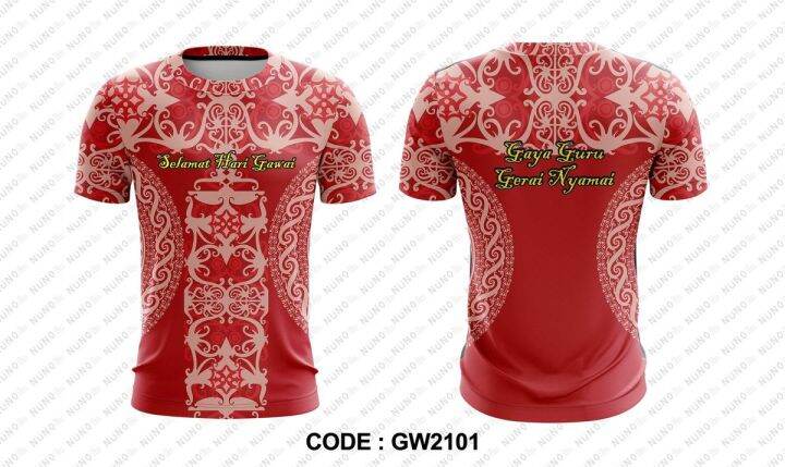 GAWAI DENGAN MENGGAYAKAN BAJU T-SHIRT/JERSEY SUBLIMATION HARI GAWAI ...