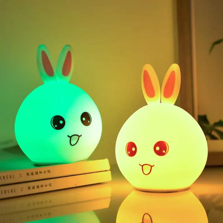 Rabbit LED Lamp Night Light 7 Color with Touch Sensor | Lazada PH